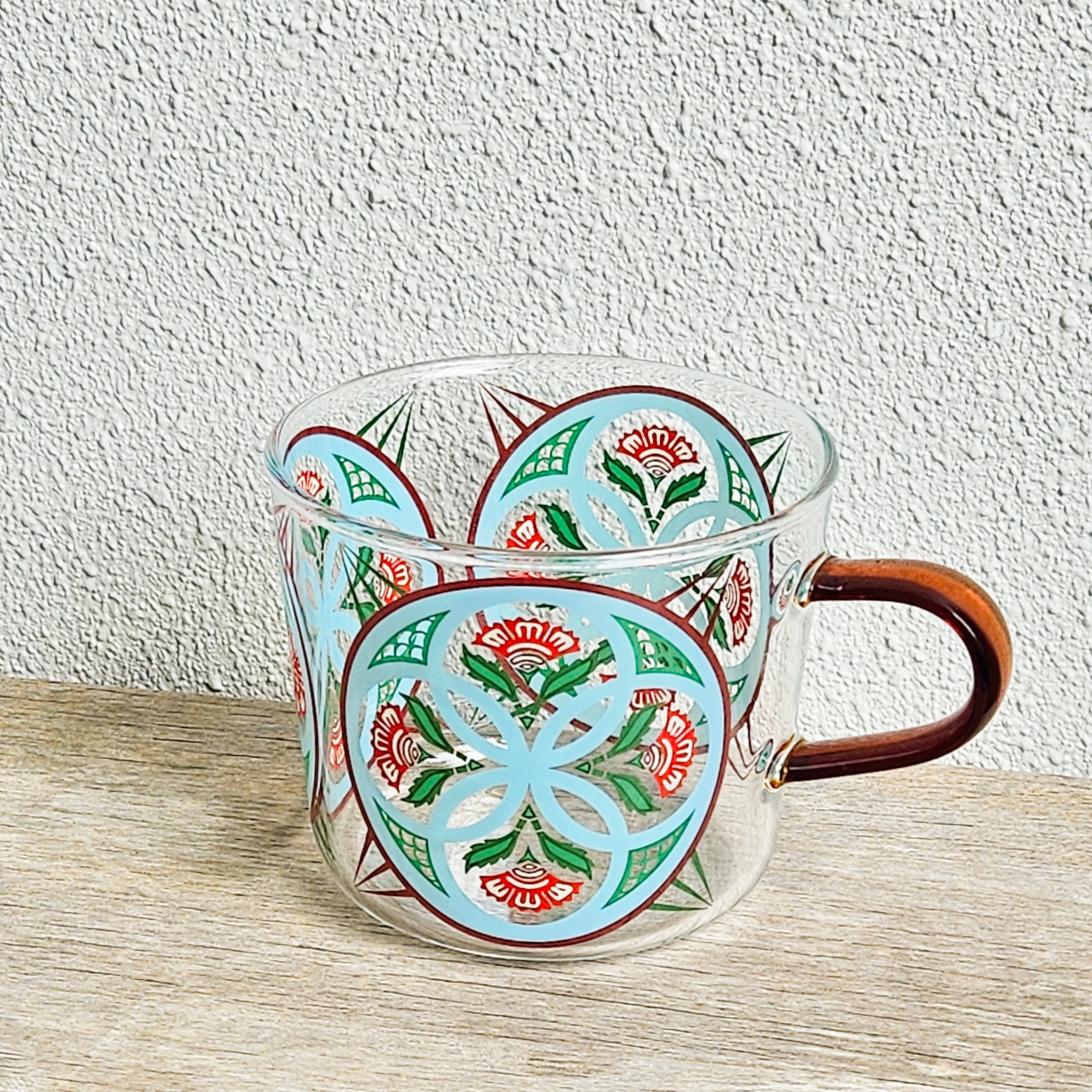 Circle Flower Peranakan Tile Glass Mug – Cat Socrates Online